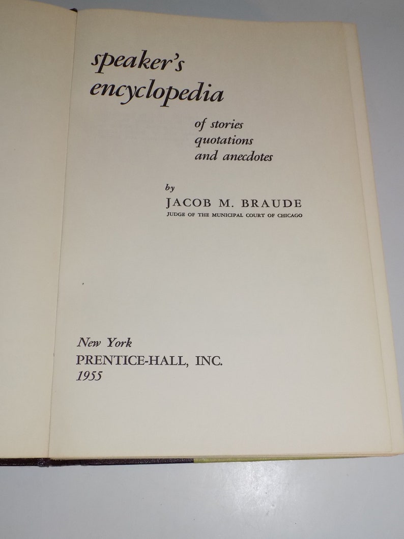 Vintage 1955 Speakers Encyclopedia Jacob M. Braude | Etsy