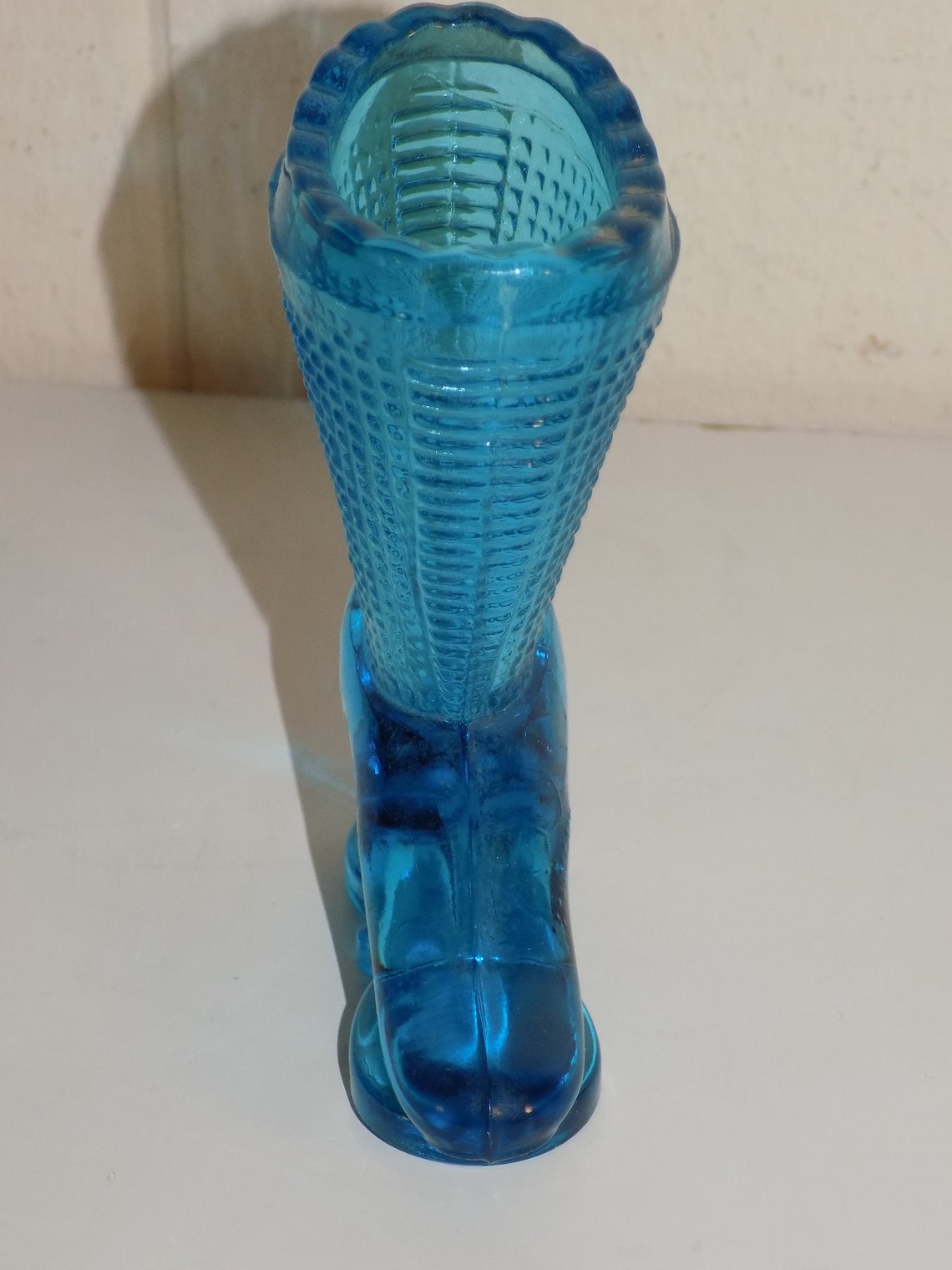 Vintage Blue Glass Boot Toothpick Holder Trinket | Etsy