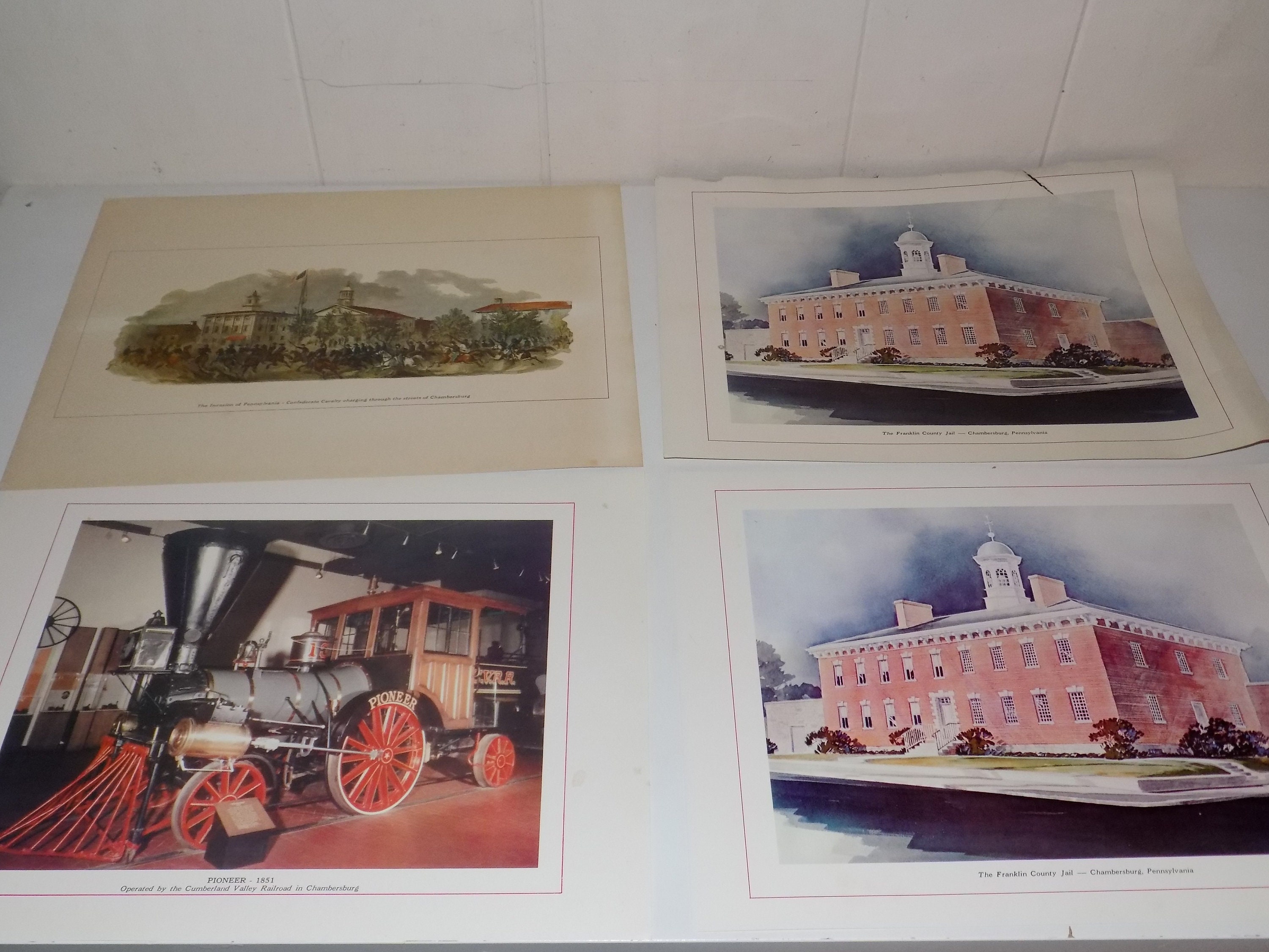 Vintage Chambersburg Dairy Products Prints Jail Railroad Art ...
