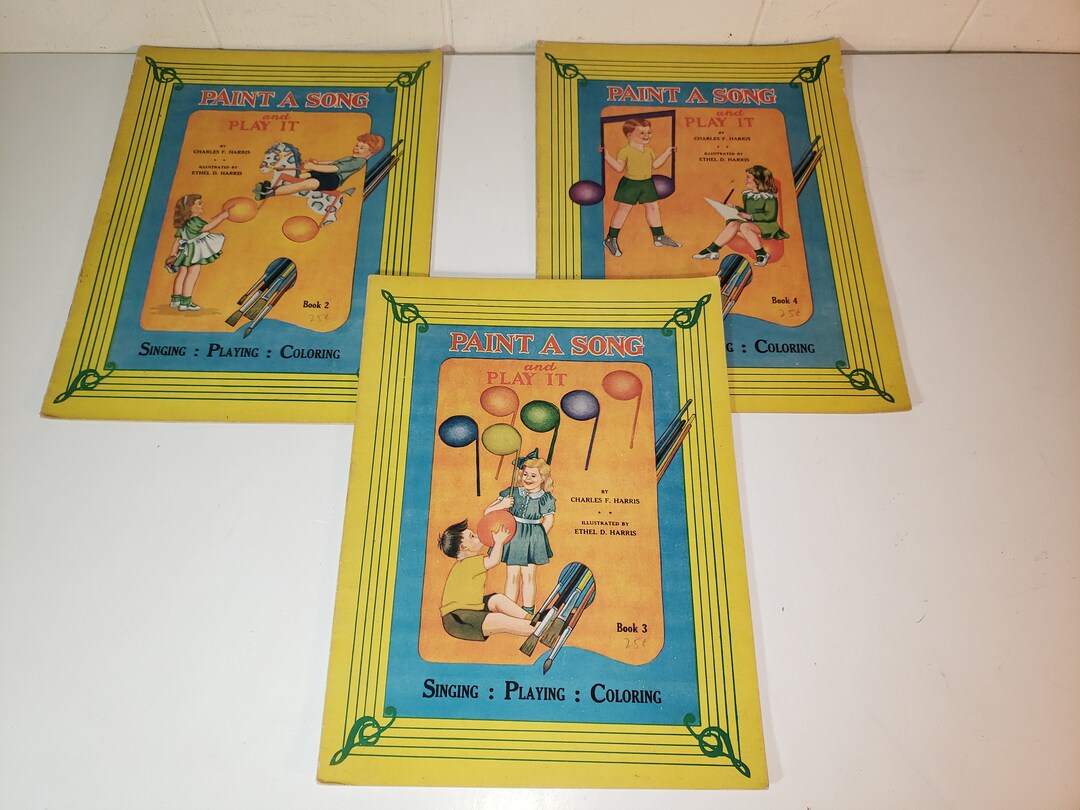 Vintage Paint a Song and Play It Coloring Music Books - Etsy