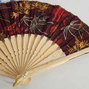 Vintage Cloth Folding Fans - Etsy