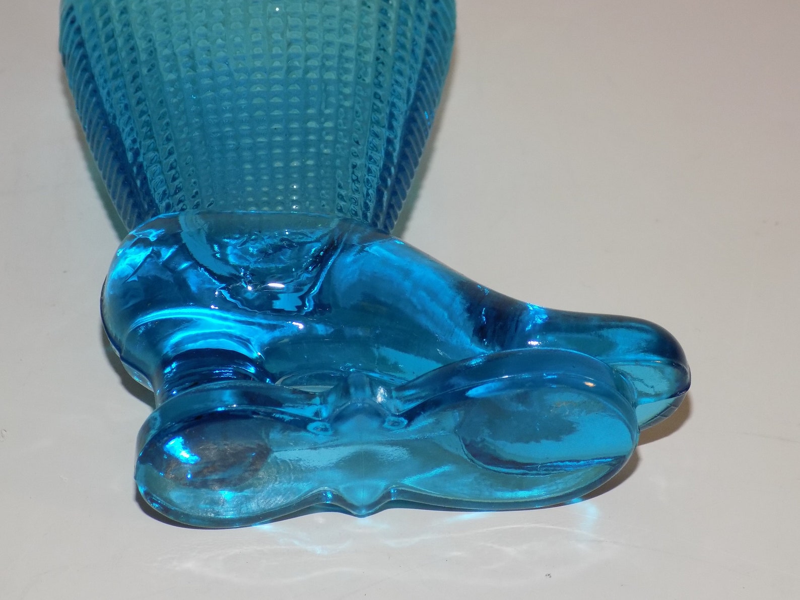 Vintage Blue Glass Boot Toothpick Holder Trinket | Etsy