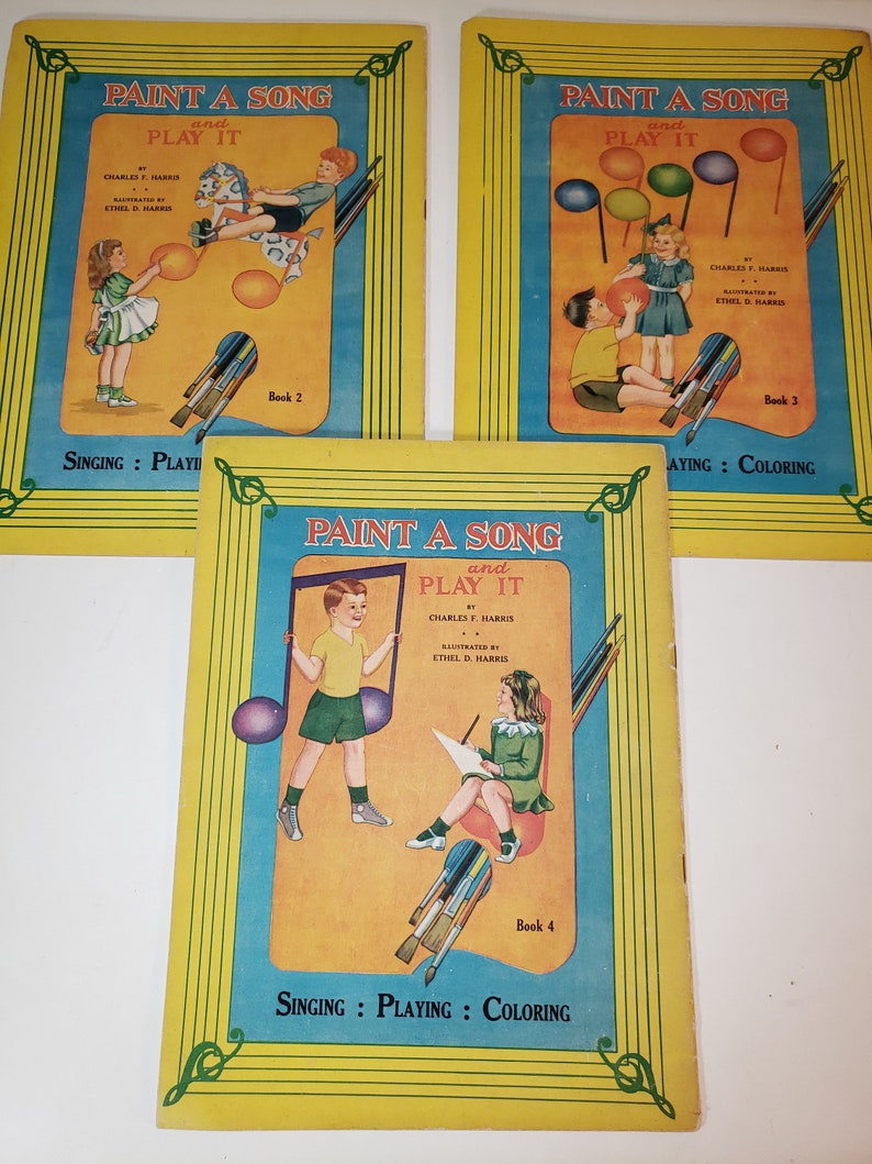 Vintage Paint a Song and Play It Coloring Music Books - Etsy