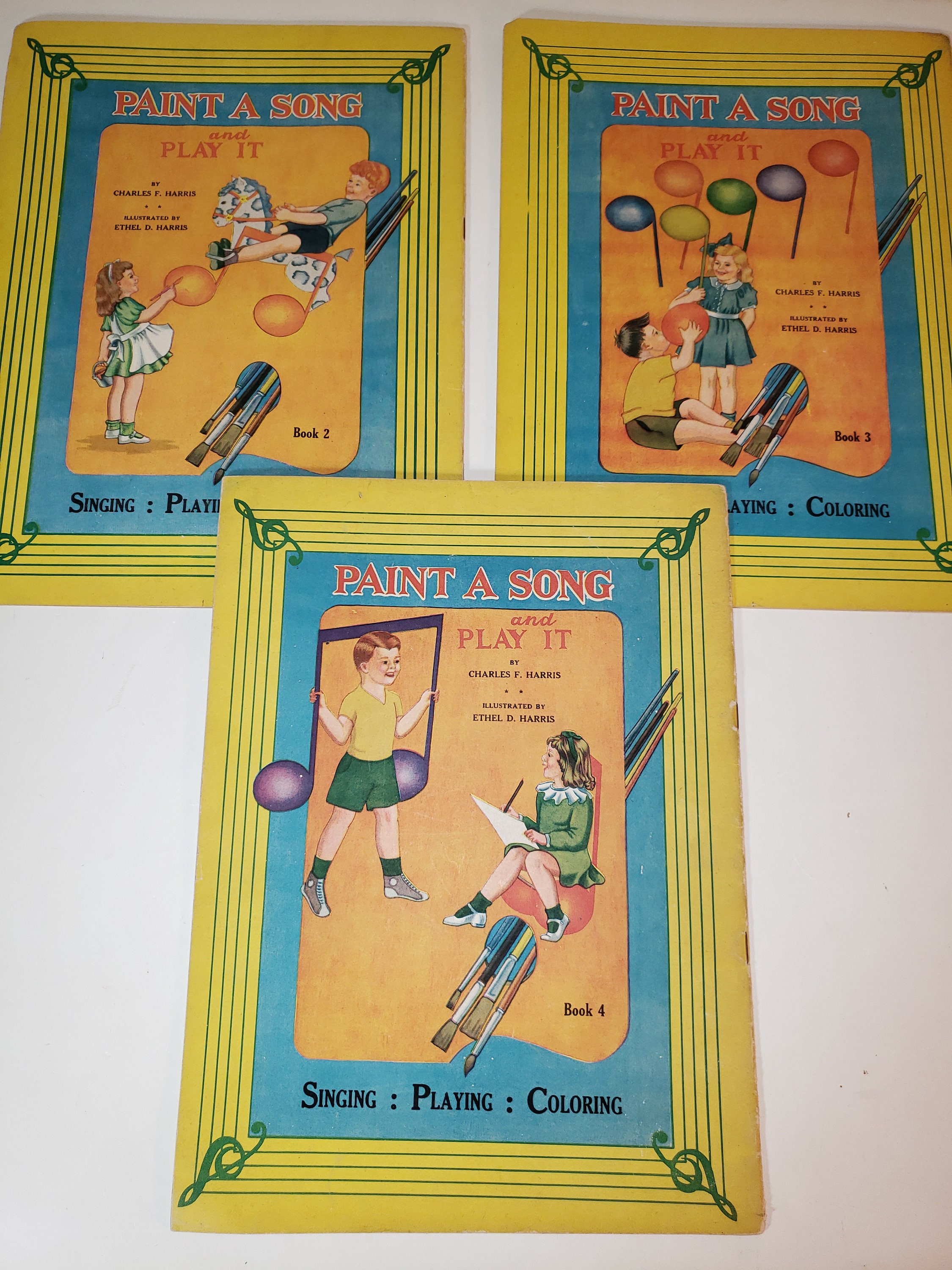 Vintage Paint a Song and Play It Coloring Music Books - Etsy