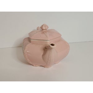 Vintage Hall Pottery Pink Teapot Starfish Plume Pattern Ceramic USA - Etsy