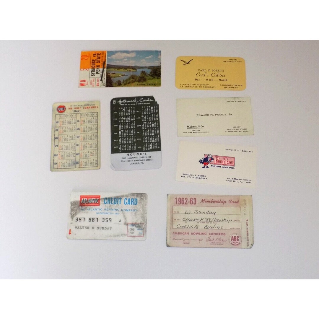 Vintage 1960s Wallet Cards Credit Card Bowling Membership - Etsy