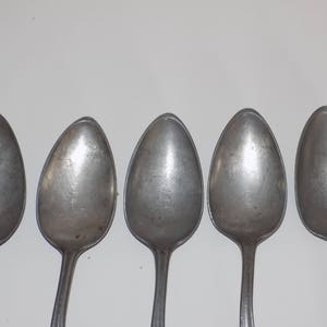 Set of 5 Pewter Spoons Soldier Profile - Etsy