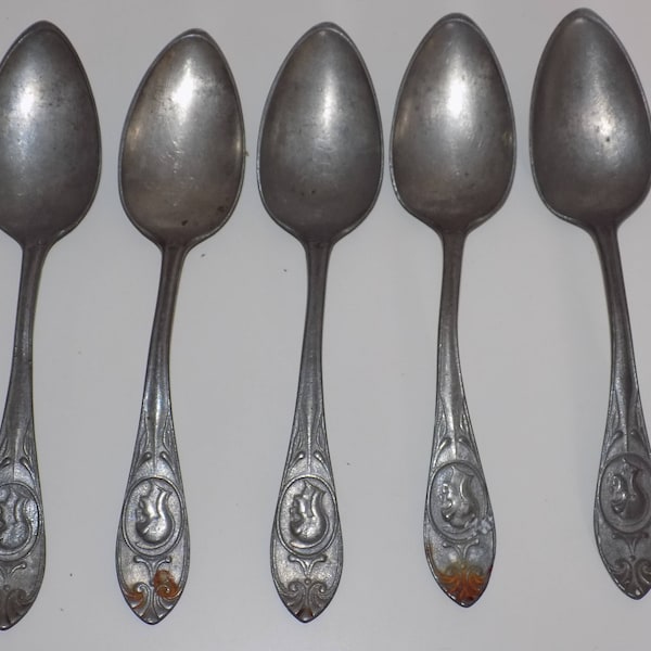 Antique Pewter Spoons - Etsy