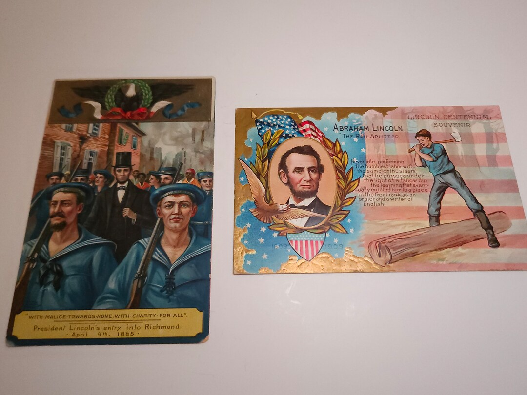 Antique Abraham Lincoln Embossed Postcards Centennial Richmond - Etsy