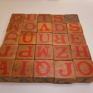 Vintage Wood Number Letter Building Blocks - Etsy