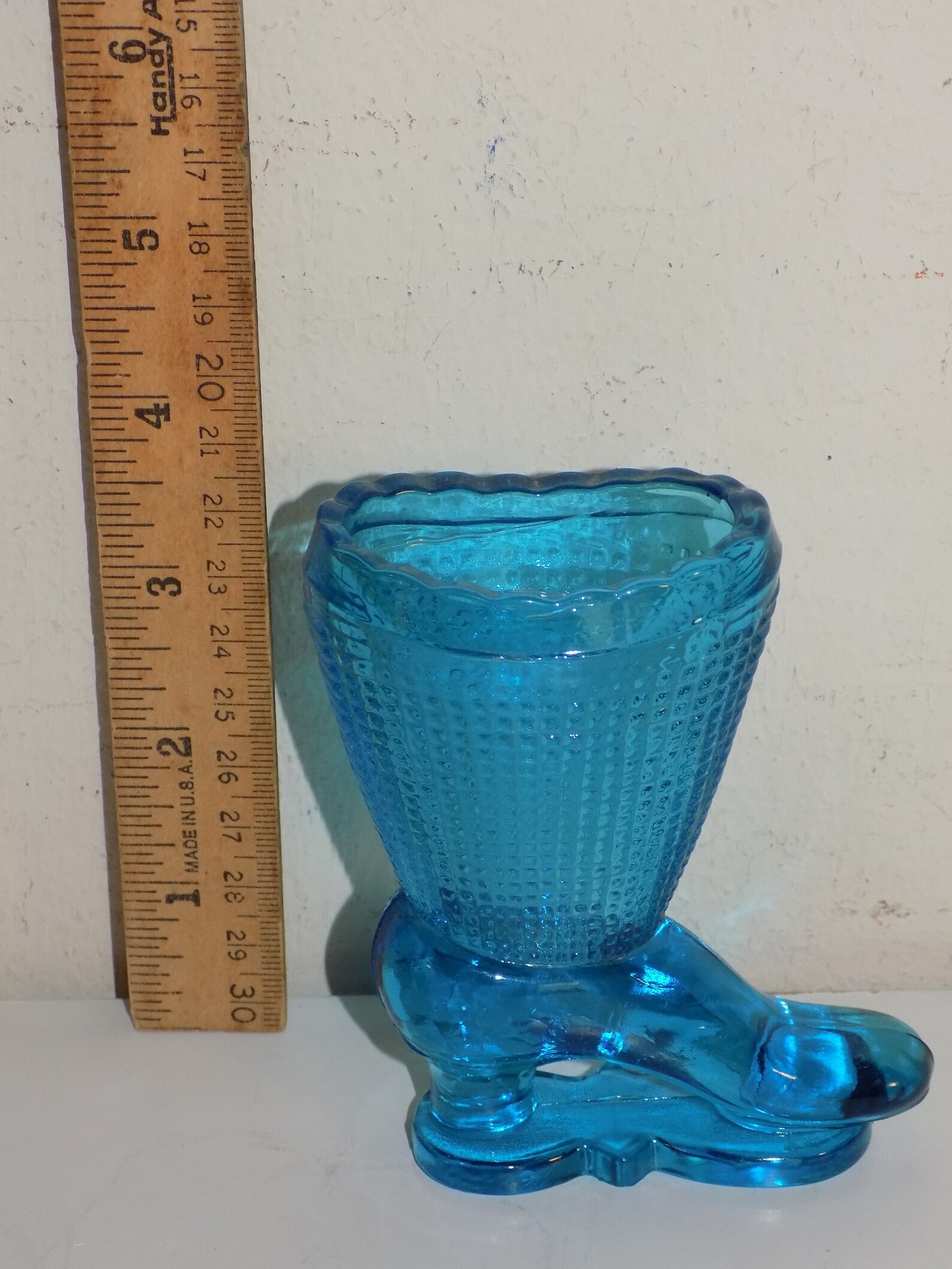 Vintage Blue Glass Boot Toothpick Holder Trinket | Etsy