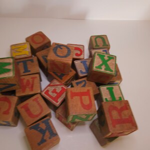 Vintage Wood Number Letter Building Blocks - Etsy