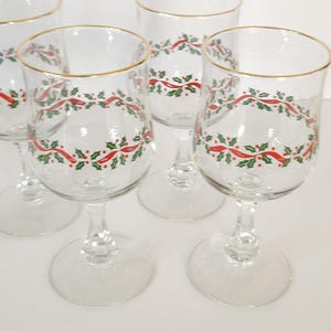 Vintage Libbey Holly Ribbon Gold Christmas Goblet Set of 6 - Etsy