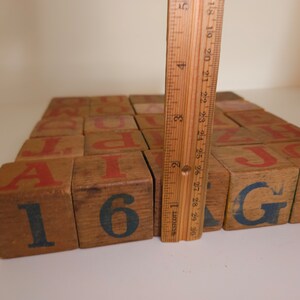 Vintage Wood Number Letter Building Blocks - Etsy