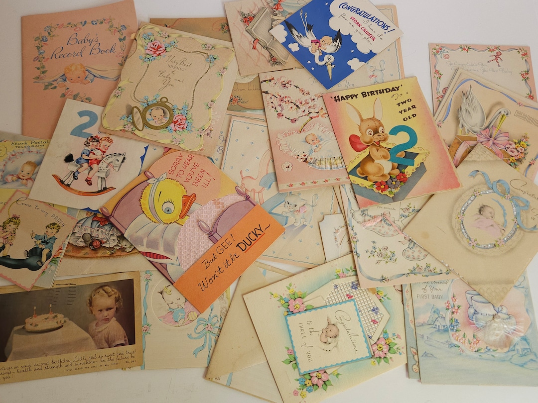 Vintage 1940s Baby Greeting Cards Record Book - Etsy