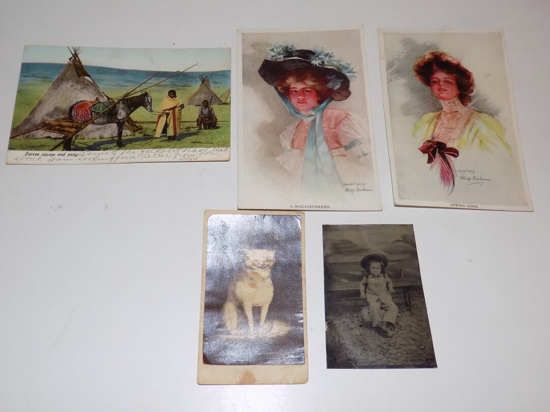 Vintage Postcard Tin Type Photo Collection - Etsy
