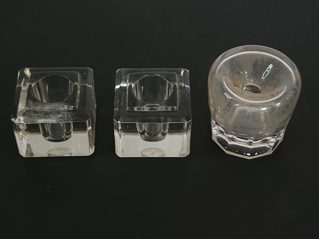 Vintage Glass Ink Well Collection Square Funnel - Etsy