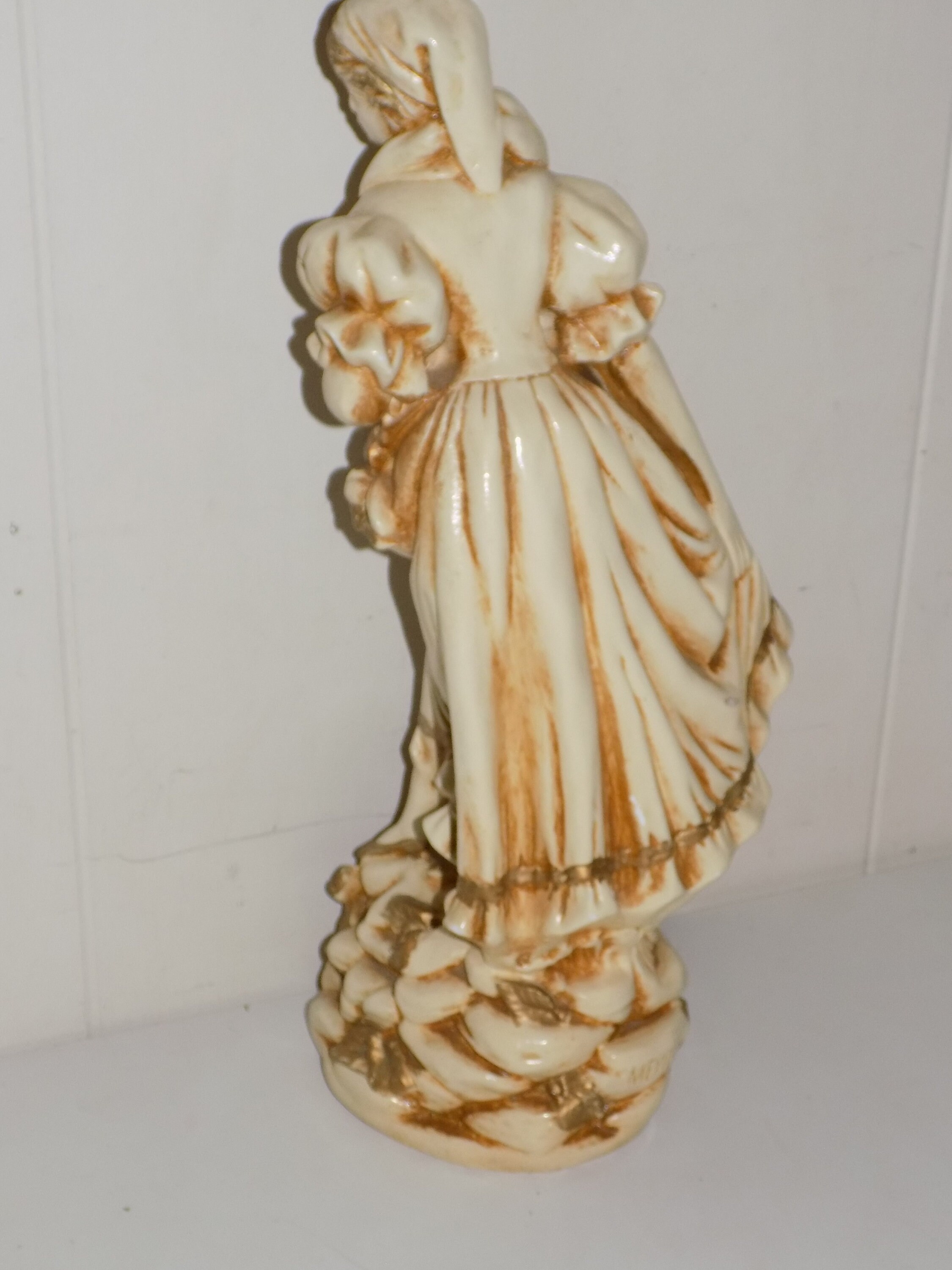 Vintage Ceramic Statue Girl Lady Woman With Basket Flowers - Etsy