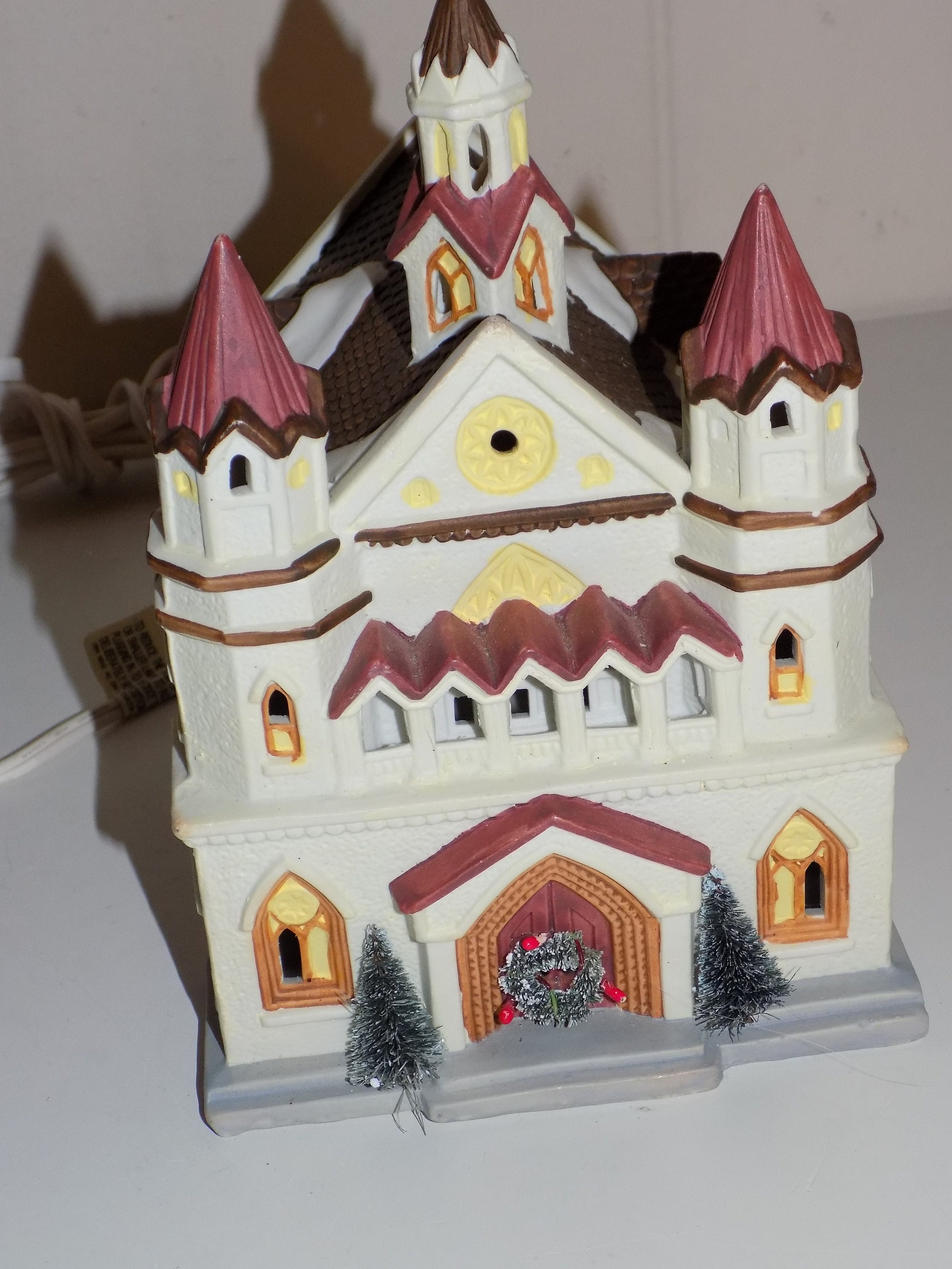 Vintage Noma Light up Church Christmas Village | Etsy