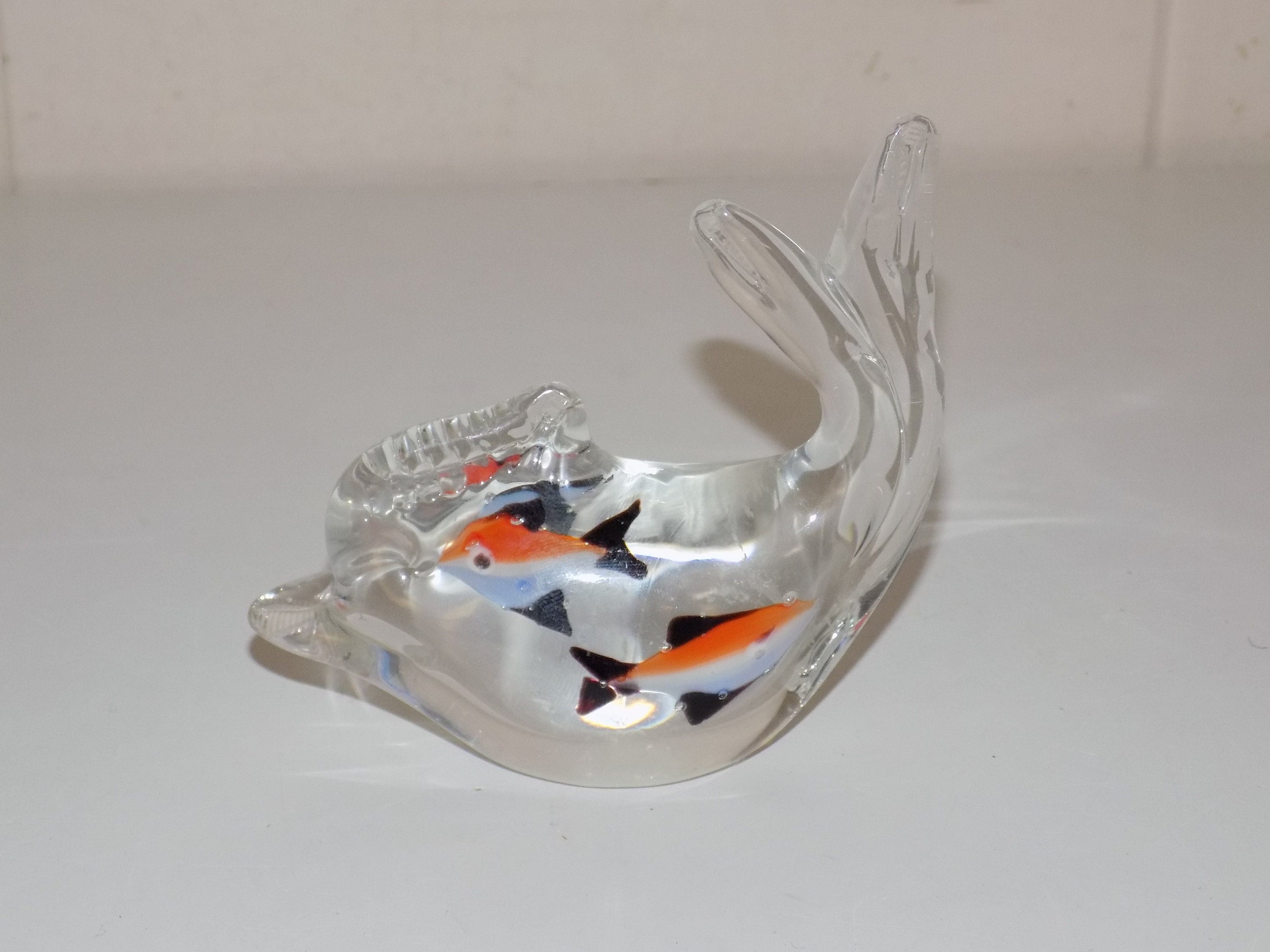 Clear Glass Fish Figure Fish Inside Paperweight Decor | Etsy