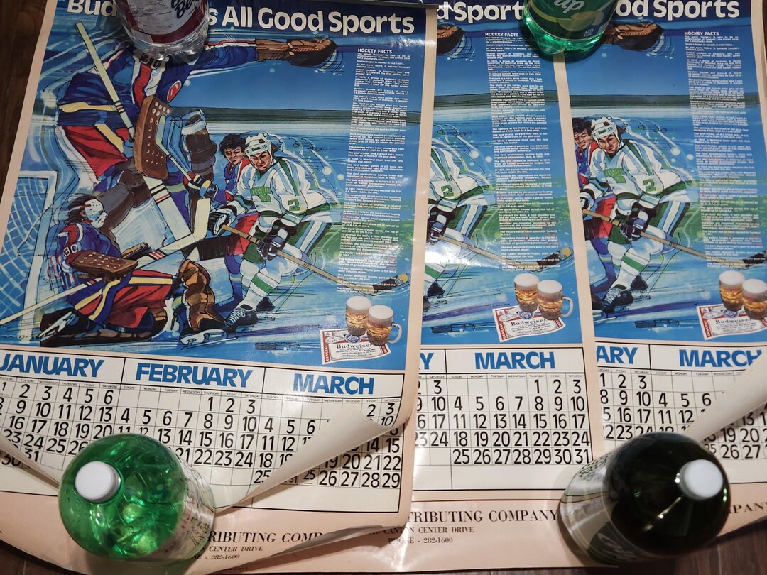 Vintage 1979 Budweiser Sports Calendars Bud Man Cave - Etsy