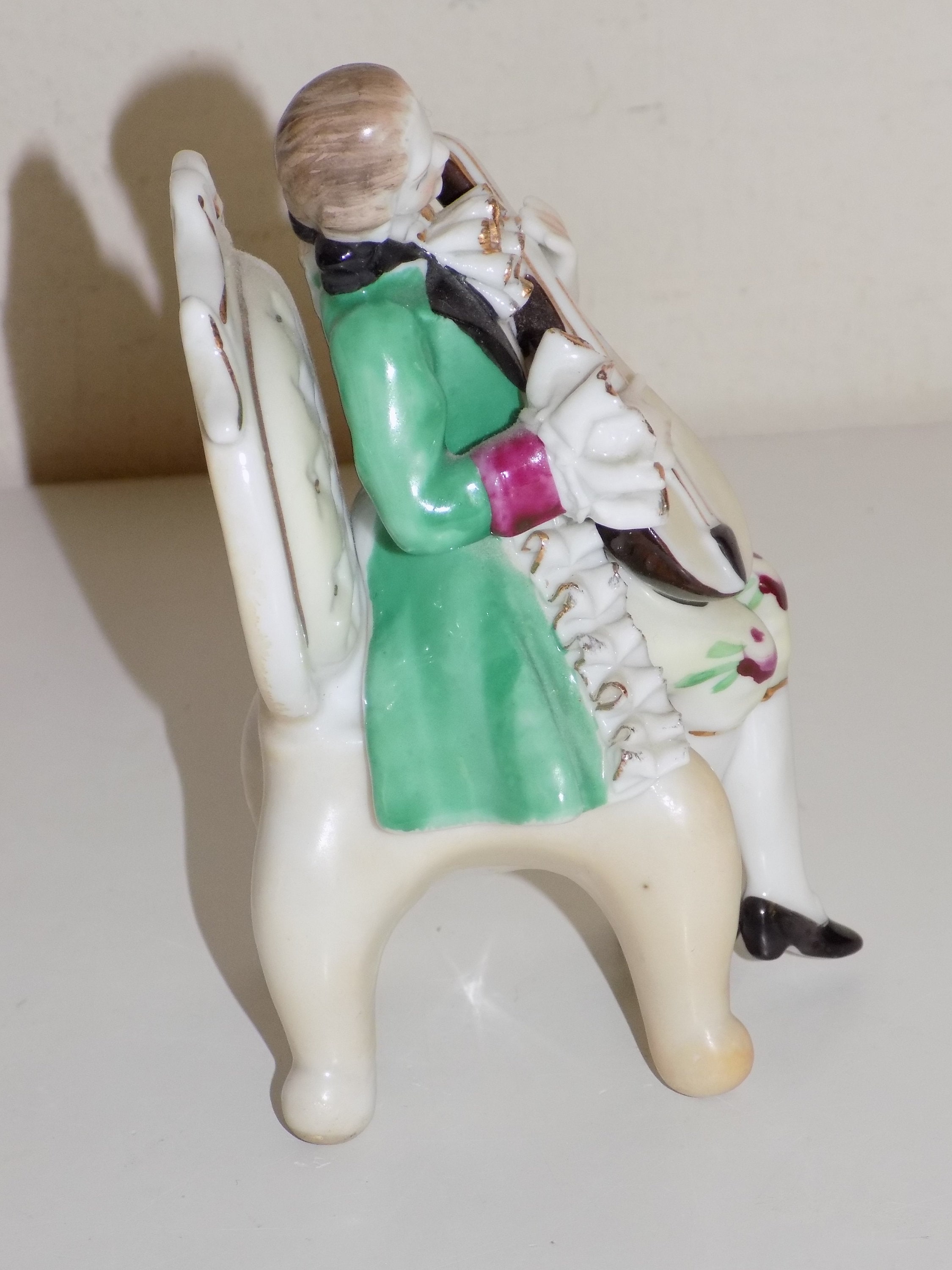Vintage Porcelain Minstrel Musician Figurine Gold Victorian | Etsy
