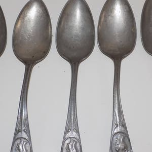 Set of 5 Pewter Spoons Soldier Profile - Etsy