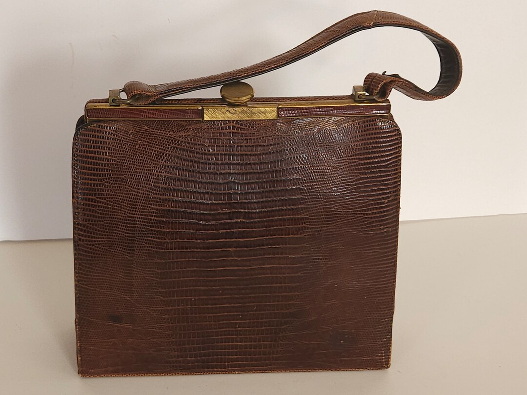 Vintage Bellestone Alligator Skin Purse Brown Handbag - Etsy
