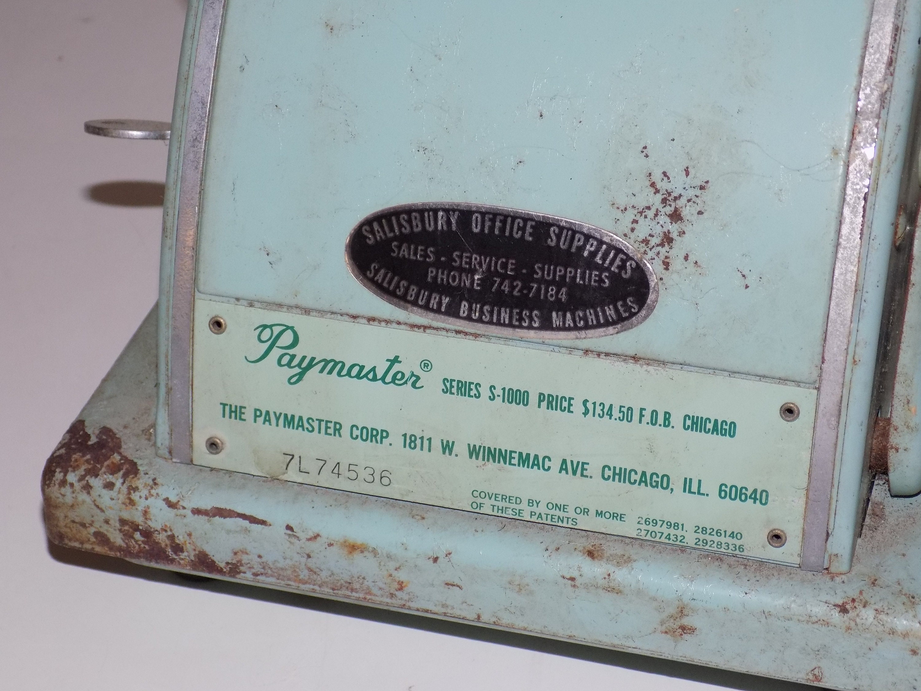 Vintage Paymaster Series S-1000 Check Printer Writer With Key - Etsy