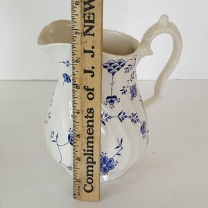 Vintage Myott Finlandia Pitcher Creamer Set Blue White - Etsy