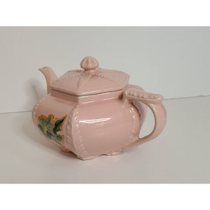 Vintage Hall Pottery Pink Teapot Starfish Plume Pattern Ceramic USA - Etsy