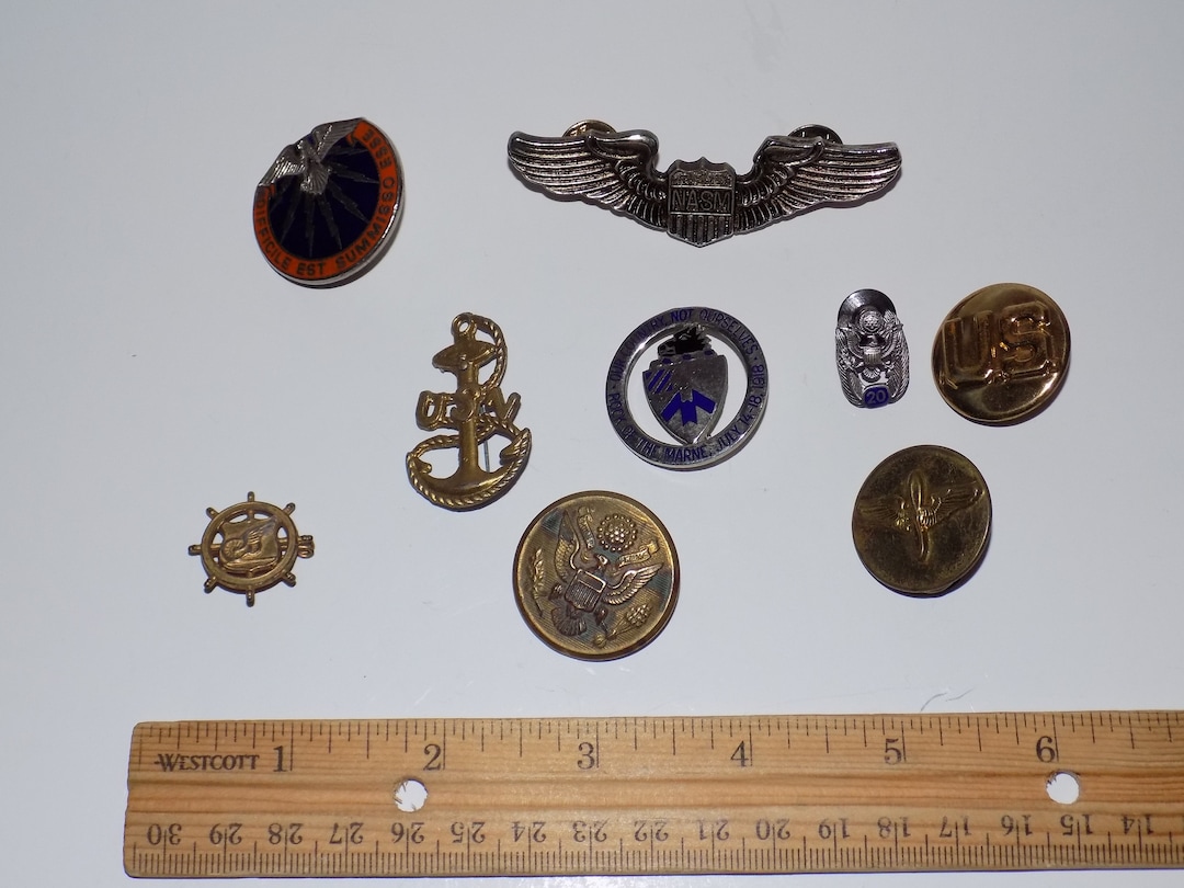 Vintage US Military Pin Collection Army Navy Marine - Etsy
