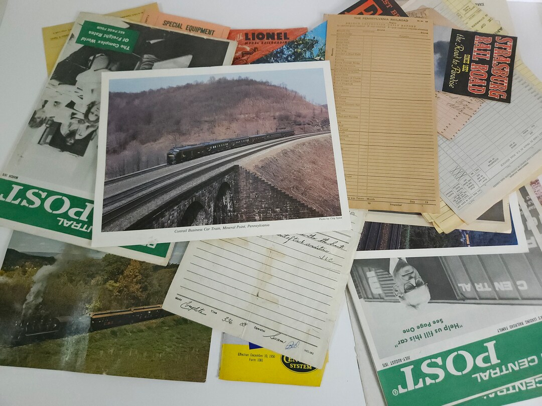 Vintage Railroad Paper Lot Schedules Magazines Prints - Etsy