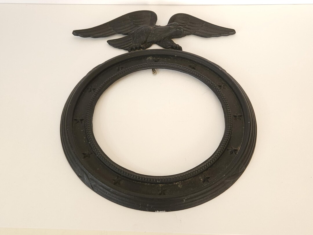 Vintage Eagle Cast Aluminum Frame Emig 1320 Patriotic Federal Porthole ...