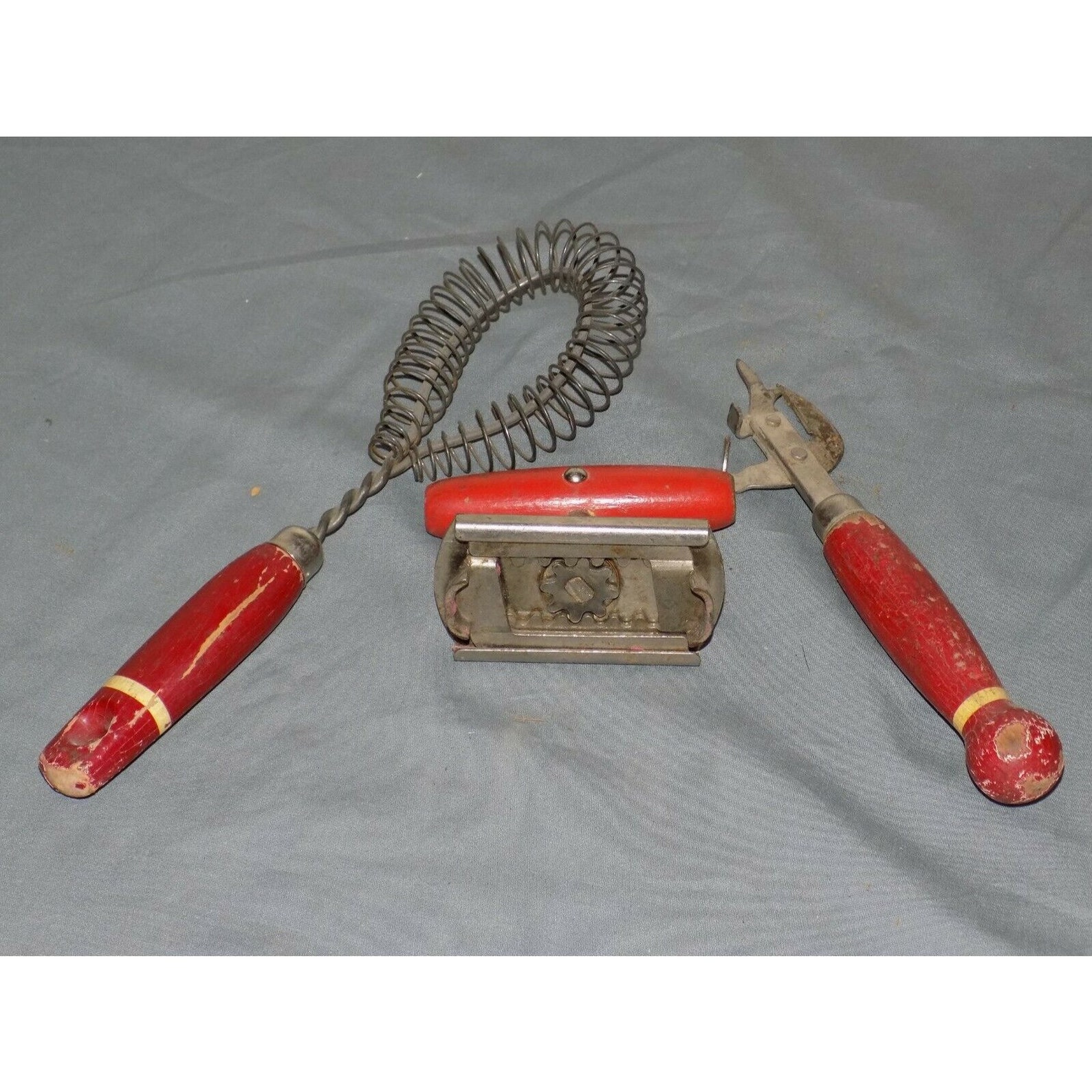 Vintage Red Wood Handle Kitchen Utensils Retro Farmhouse - Etsy