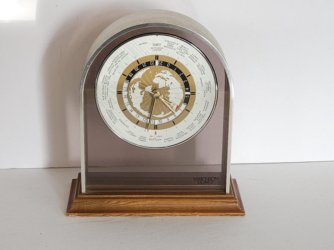 Verichron Quartz World Time Zone Mantle Clock - Etsy