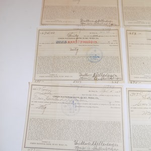 Vintage 1940s Union National Bank Promissory Note Loan Payment - Etsy