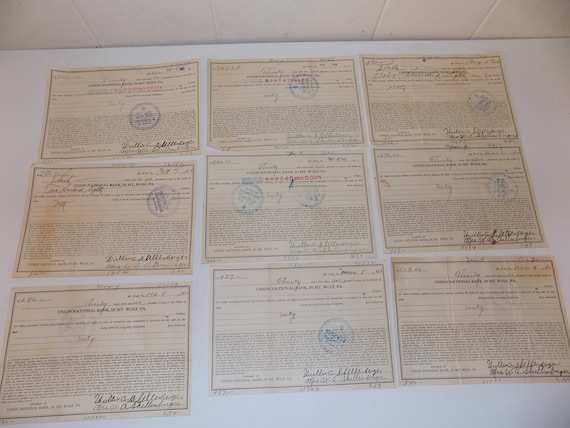 Vintage 1940s Union National Bank Promissory Note Loan Payment | Etsy