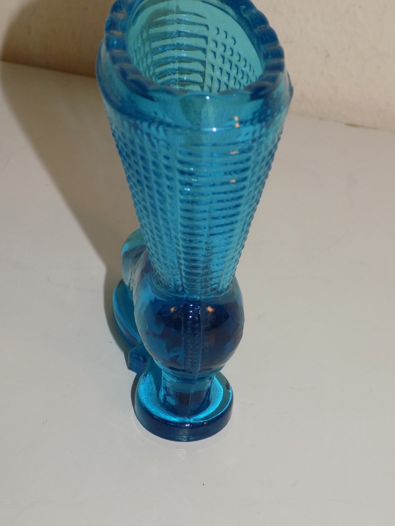 Vintage Blue Glass Boot Toothpick Holder Trinket | Etsy