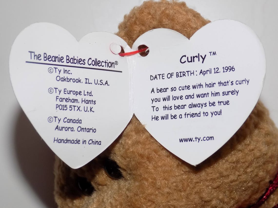 Collectible Retired Curly Ty Beanie Baby With Tag Errors - Etsy