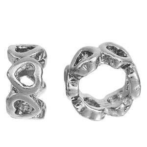 2 Silver Dread Beads Lovers Heart Hair Beads Dreadlock - Etsy