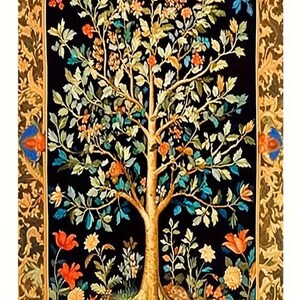 Tree of Life Cross Stitch Kit, 16 PRINTED Aida Cloth, DIY Needlepoint ...