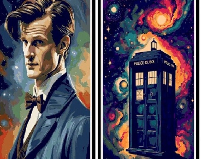 3 Doctor Who Cross Stitch PATTERNS, Plastic Canvas Needlepoint Tapestry ...