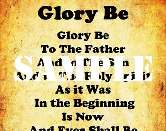 Glory Be Prayer Printable - Etsy