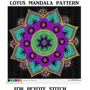 Lotus Mandala BEADWORK Pattern-perler + Bead Loom + Peyote + Brick ...