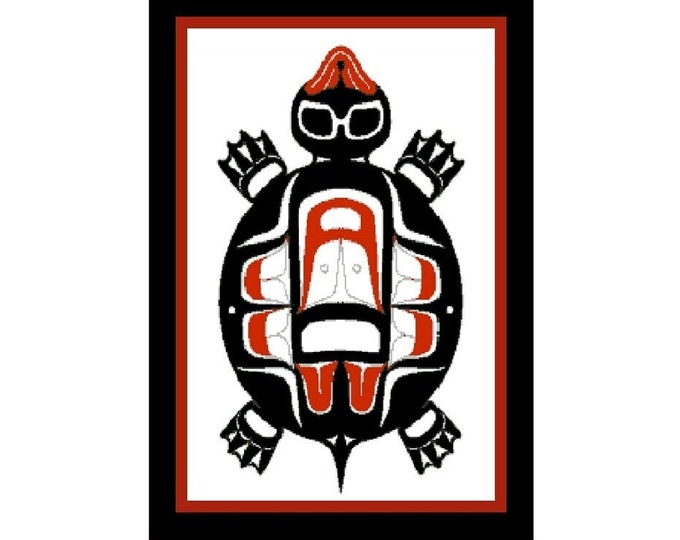 Salish Turtle Pattern-counted Cross Stitch, Rug Hooking, Crochet ...