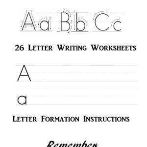 Printable Handwriting Worksheets for Homeschool, 26 Alphabet Practice ...