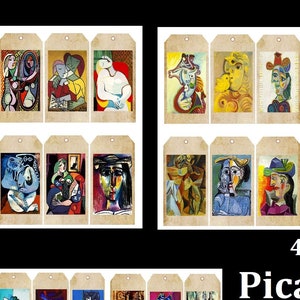 Tags Vintage Paper Ephemera Victorian Junk Journal 48 PRINTABLE Picasso ...