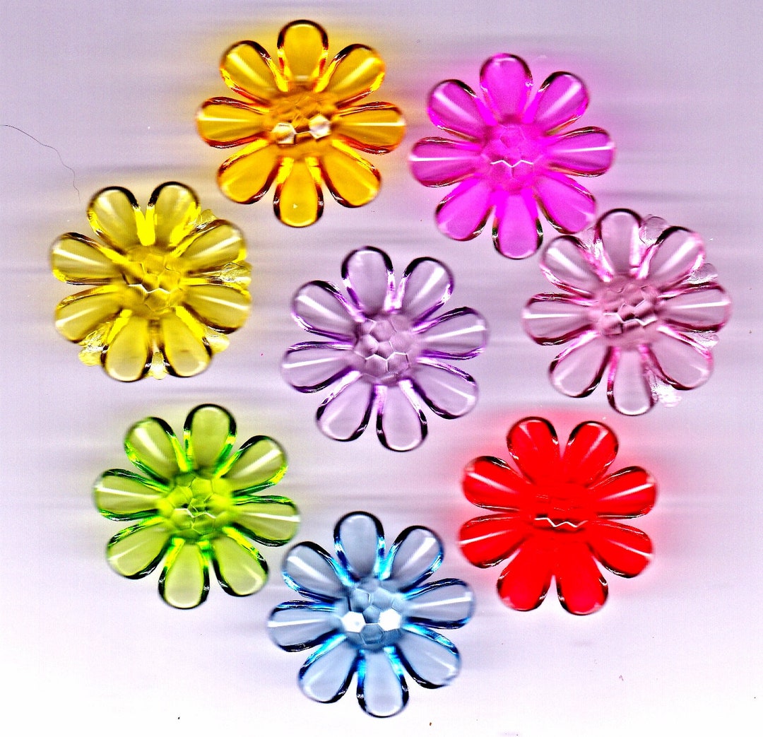6 AWESOME Resin Flower Buttons-big Button Flowers-31mm-sewing-knitting ...