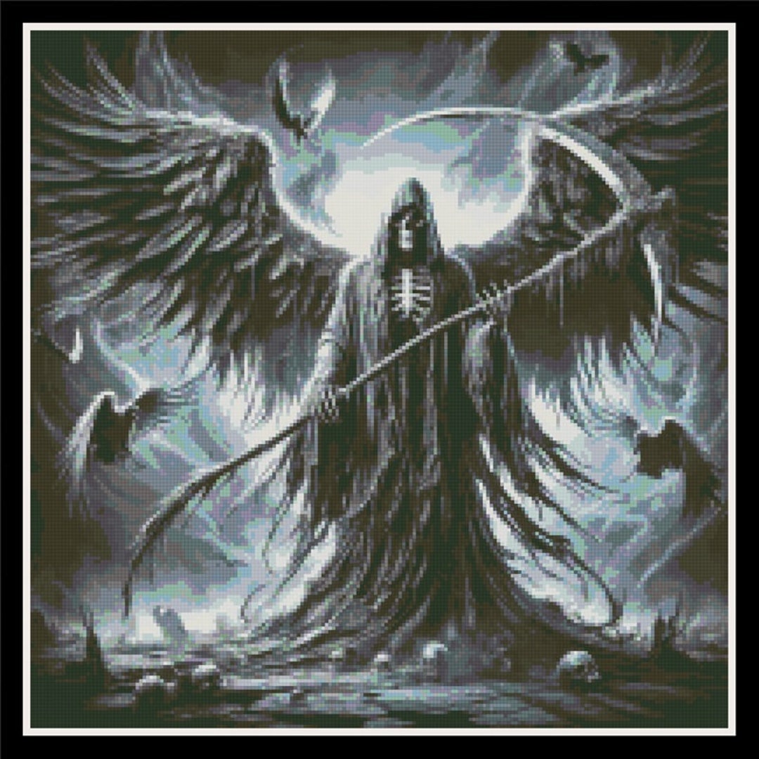 Death Grim Reaper PATTERN for Cross Stitch-rug Hooking-plastic Canvas ...